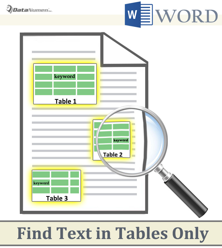 Word Find Text In Table