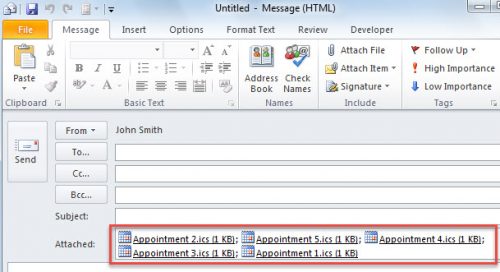 How to Batch Attach Multiple Appointments as iCalendar (.ics) Files to ...