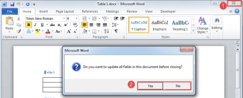 How to Auto Update All Fields before Closing Your Word Document