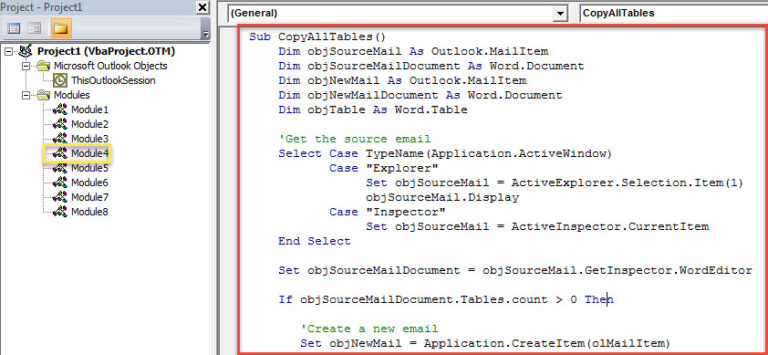 How to Quickly Copy All Tables from One Email to Another in Outlook