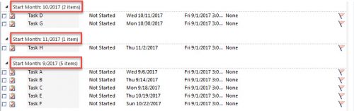 How to Quickly Group Tasks by the Month of Start Date in Your Outlook