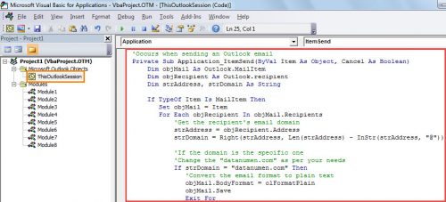 How To Send Plain Text Emails Only To Those In A Specific Domain Via Outlook Vba