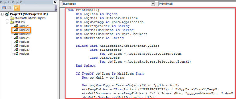 How to Auto Use a Specific Printer to Print Outlook Emails