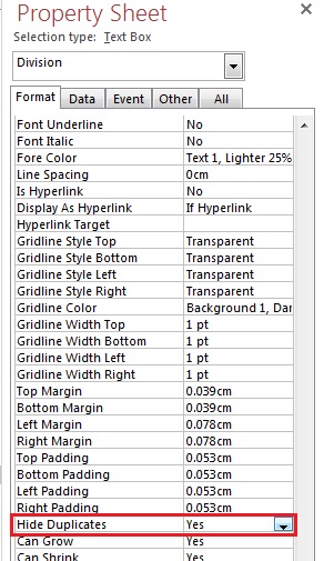 How To Use Isvisible And Hideduplicate Properties To Hide Duplicate Fields In Ms Access