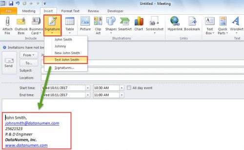 2 Methods to Auto Insert Signature to Meeting Invitations in Outlook