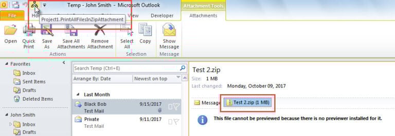 How to Quickly Print All Files in a Zip Attachment of an Outlook Email
