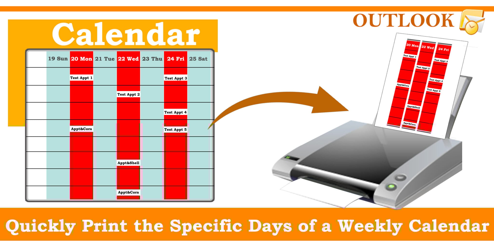 How to Quickly Print the Specific Days of a Weekly Calendar in Your Outlook