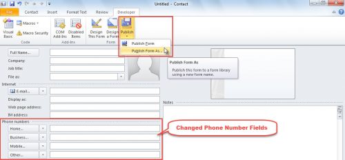 How to Quickly Customize the Default Phone Number Fields for Outlook ...