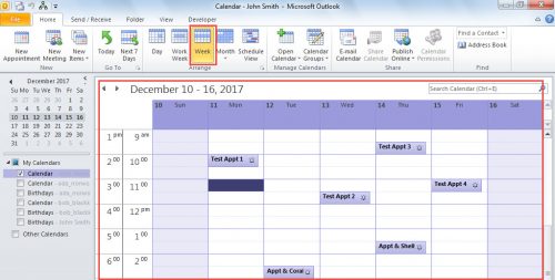 How to Quickly Print the Specific Days of a Weekly Calendar in Your Outlook