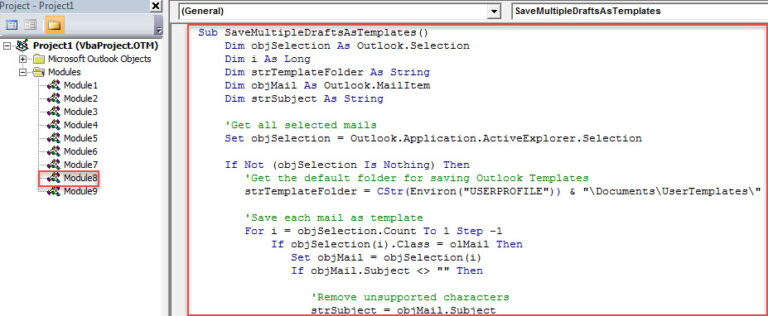 How to Batch Save Multiple Draft Emails as Outlook Templates