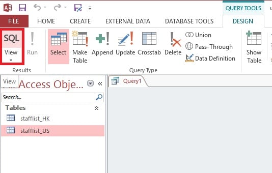 How to Create Union Queries to Get Combined Results in MS Access