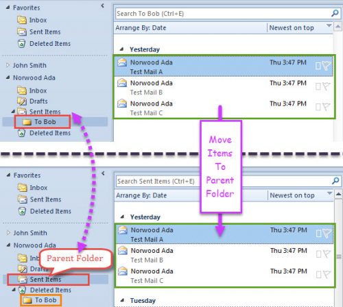 How to Auto Move Items in a Folder to Its Parent Folder before Deleting ...