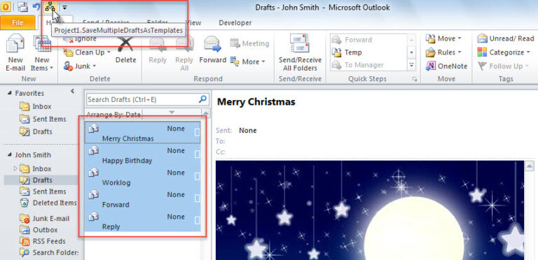 How to Batch Save Multiple Draft Emails as Outlook Templates