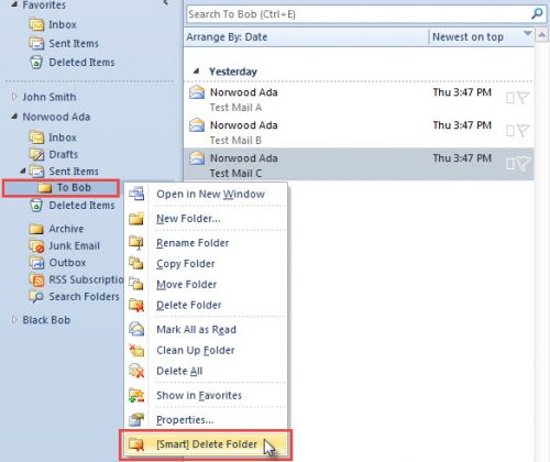 How to Auto Move Items in a Folder to Its Parent Folder before Deleting It in Outlook