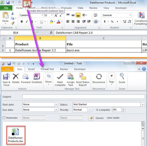 2 Easy Methods to Quickly Create an Outlook Task for an Excel Workbook
