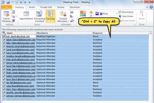 3 Quick Methods to Print the Tracking List of Your Outlook Meeting