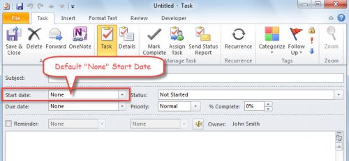 How to Auto Preset Today as the Start Date of a New Task in Your Outlook