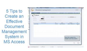 5 Tips to Create an Effective Document Management System in MS Access