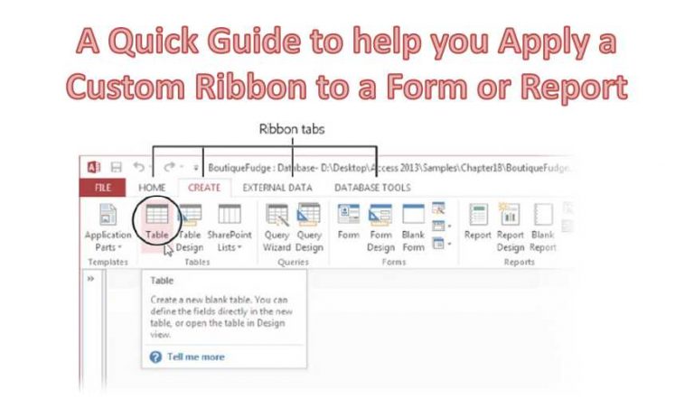 How to Apply a Custom Ribbon to a Form or Report in Access