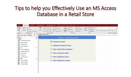 6 Effective Tips to Use MS Access Database in a Retail Store