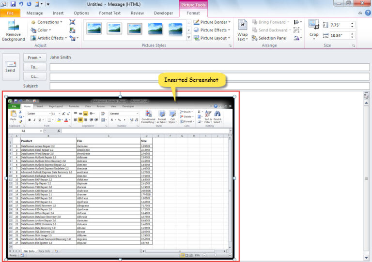 2 Quick Ways to Insert the Screenshot of an Excel Worksheet into Your ...