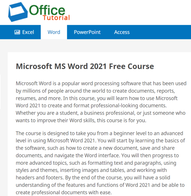 10 Best Free MS Word Courses (2024)