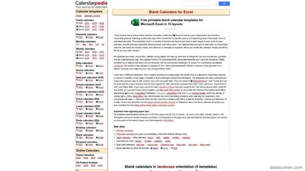 11 parasta Excel-kalenterimallisivustoa (2024) [ILMAINEN]