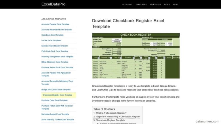 11 Best Excel Checkbook Register Template Sites (2024) [FREE]