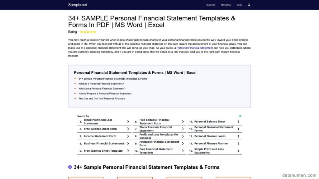 11 Best Excel Personal Financial Statement Template Sites (2024)