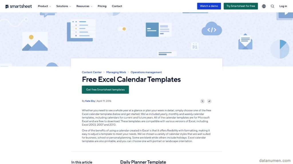 11 migliori siti di modelli di calendario Excel (2024) [GRATUITI]