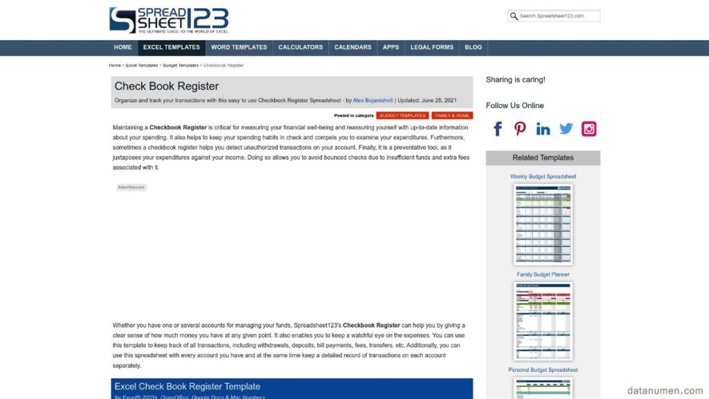 11 Best Excel Checkbook Register Template Sites (2024) [FREE]