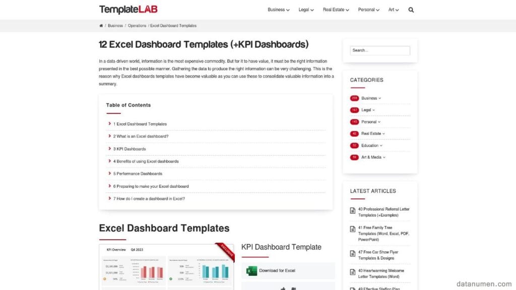 11 Best Excel Dashboard Template Sites (2024) [FREE]