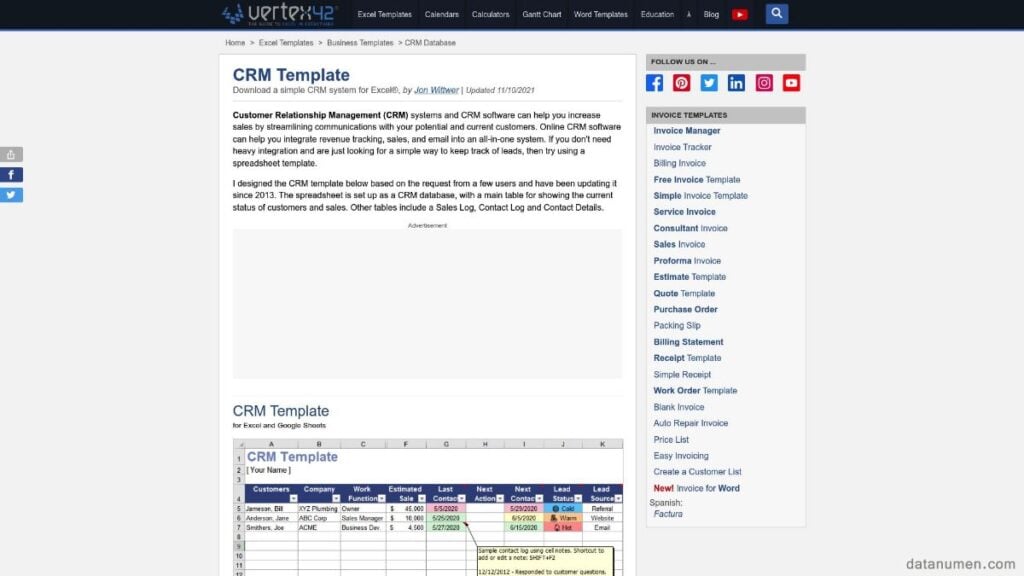 11 Best Excel CRM Template Sites (2024) [FREE]