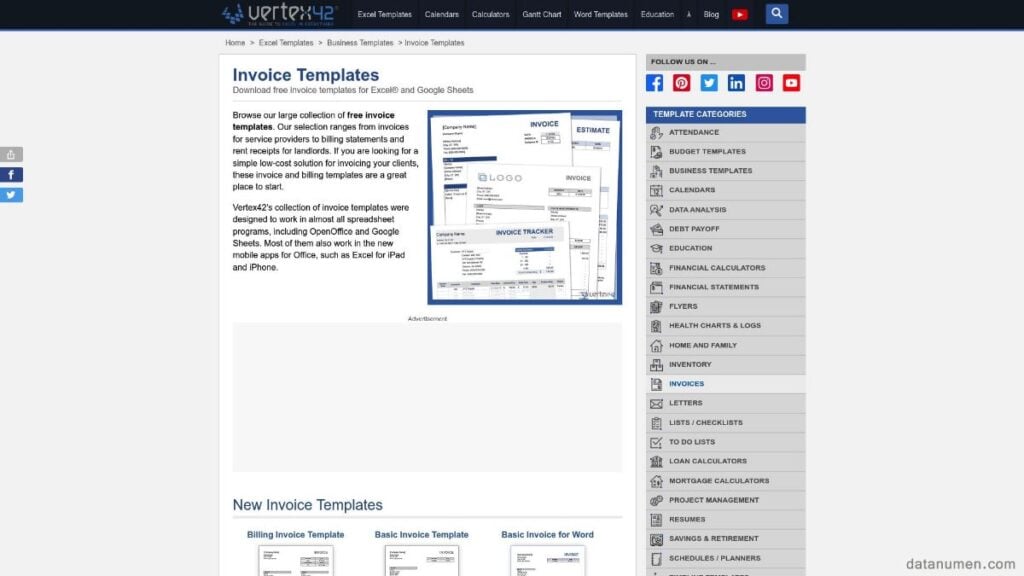 11 Best Excel Invoice Template Sites (2024) [FREE]