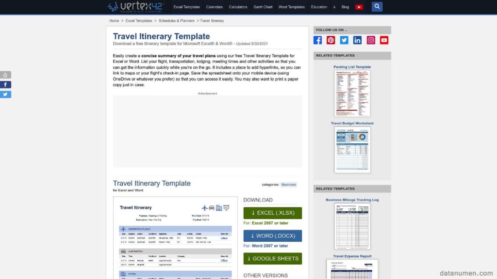 11 Best Excel Itinerary Template Sites (2026) [FREE]