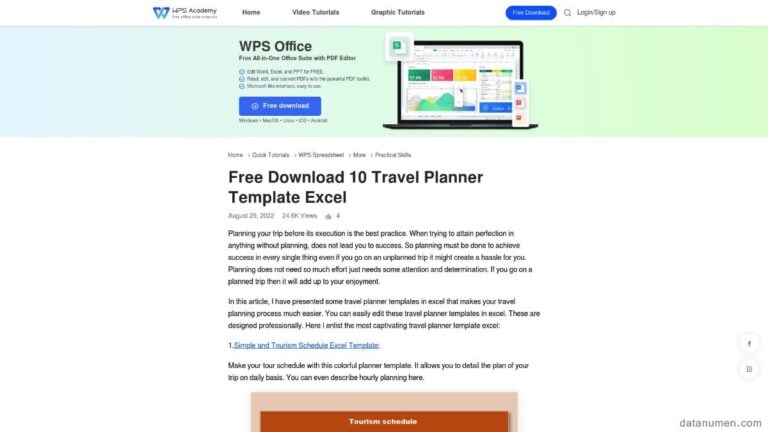 11 Best Excel Itinerary Template Sites (2024) [FREE]