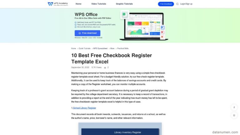 11 Best Excel Checkbook Register Template Sites (2024) [FREE]