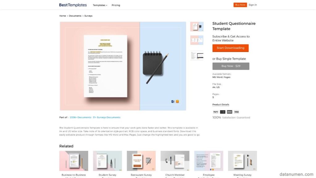 11 Best Word Questionnaire Template Sites (2024) [FREE]
