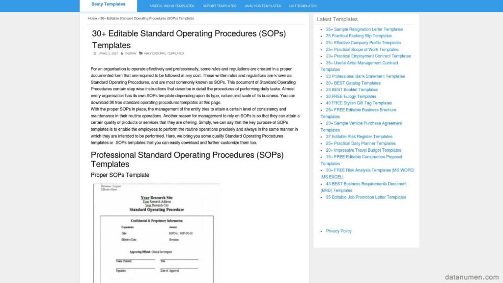 11 Situs Templat SOP Word Terbaik (2024) [GRATIS]