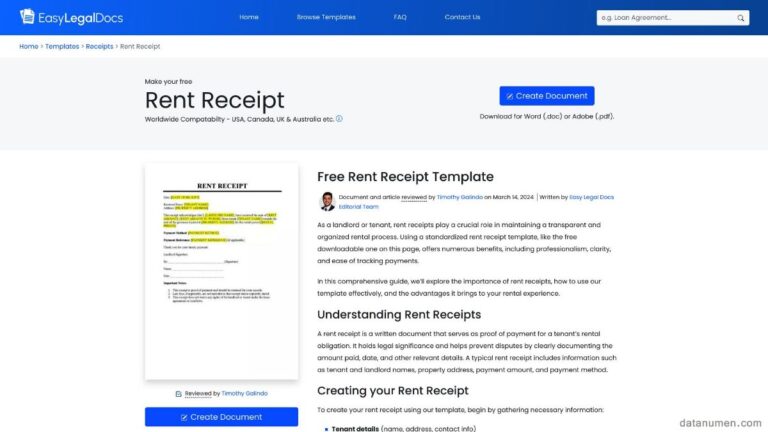 11 Tapak Templat Resit Sewa Word Terbaik (2024) [PERCUMA]