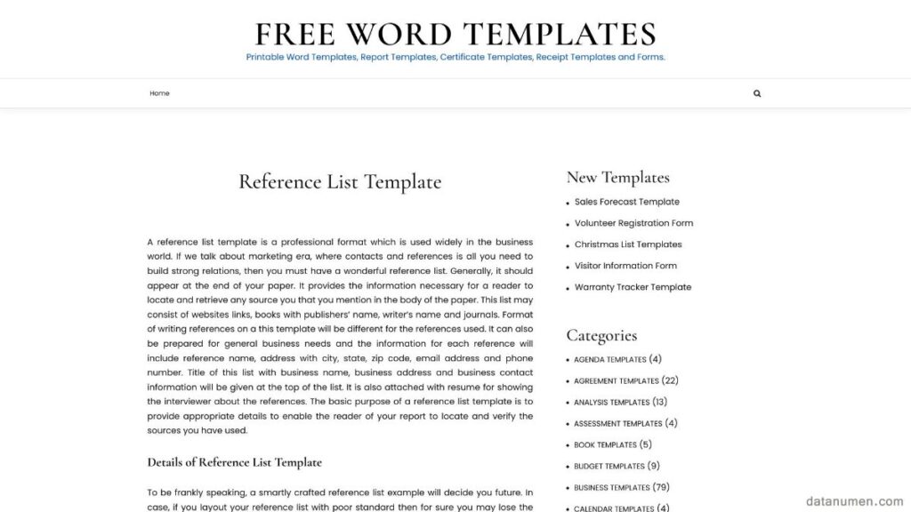 11 Best Word References Template Sites (2024) [FREE]