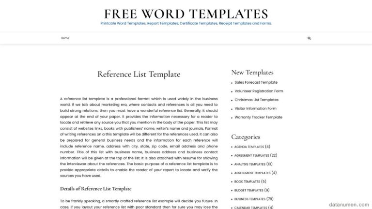 11 Best Word References Template Sites (2024) [FREE]