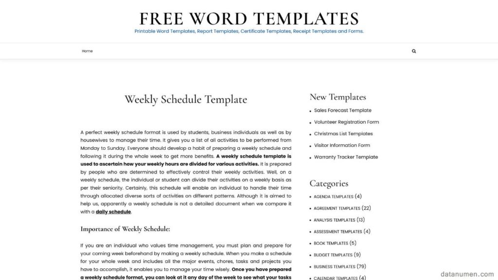 11 Tapak Templat Jadual Mingguan Word Terbaik (2026) [PERCUMA]