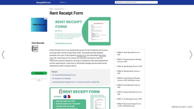 11 Tapak Templat Resit Sewa Word Terbaik (2024) [PERCUMA]