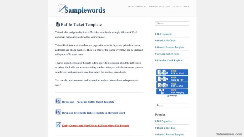 11 Best Word Raffle Ticket Template Sites (2026) [FREE]