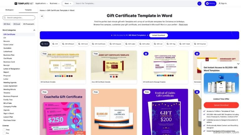 A 11 legjobb Word ajándékutalvány-sablon webhely (2024) [INGYENES]
