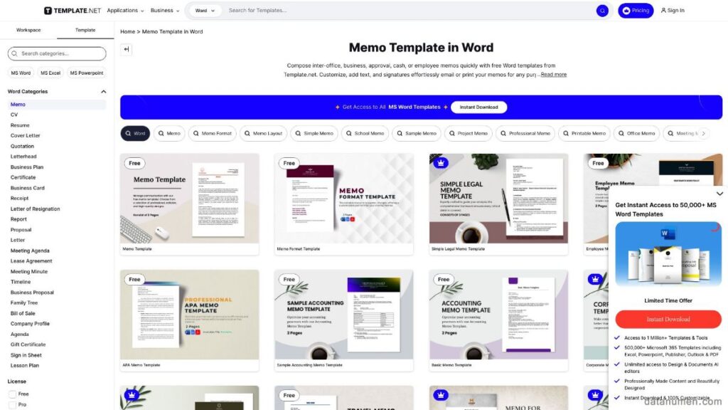 11 migliori siti di modelli di promemoria Word (2024) [GRATUITI]