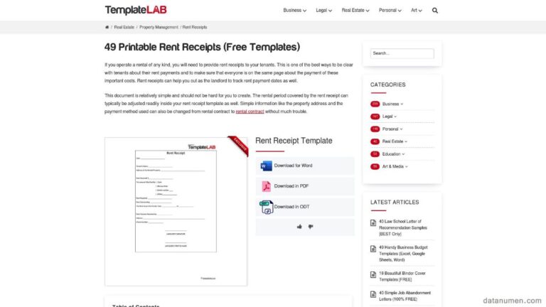 11 Tapak Templat Resit Sewa Word Terbaik (2024) [PERCUMA]