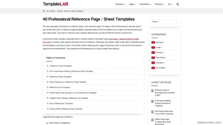 11 Best Word References Template Sites (2024) [FREE]