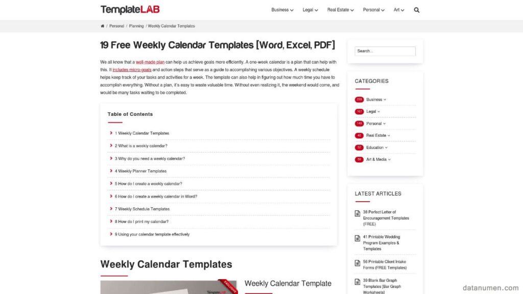11 najboljših Wordovih spletnih mest s predlogami za tedenski urnik ...